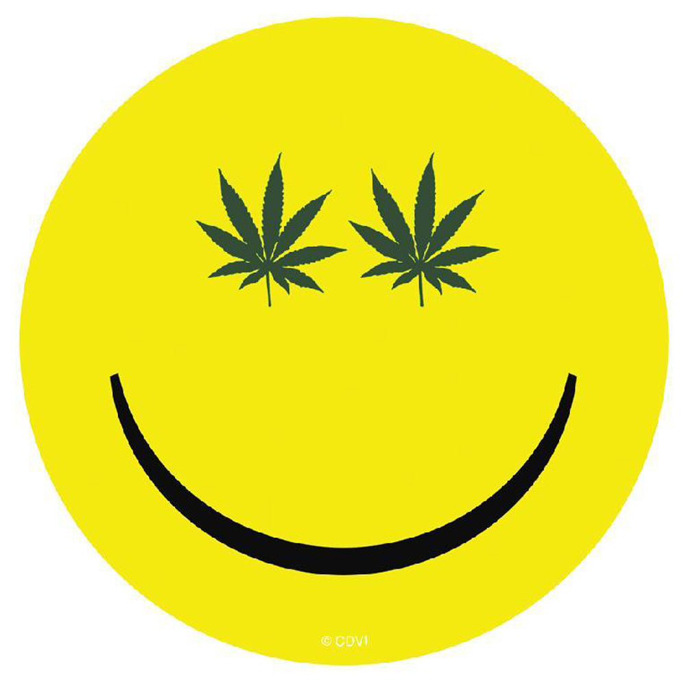 Hemp Leaf Smiley Face Sticker– HYYE